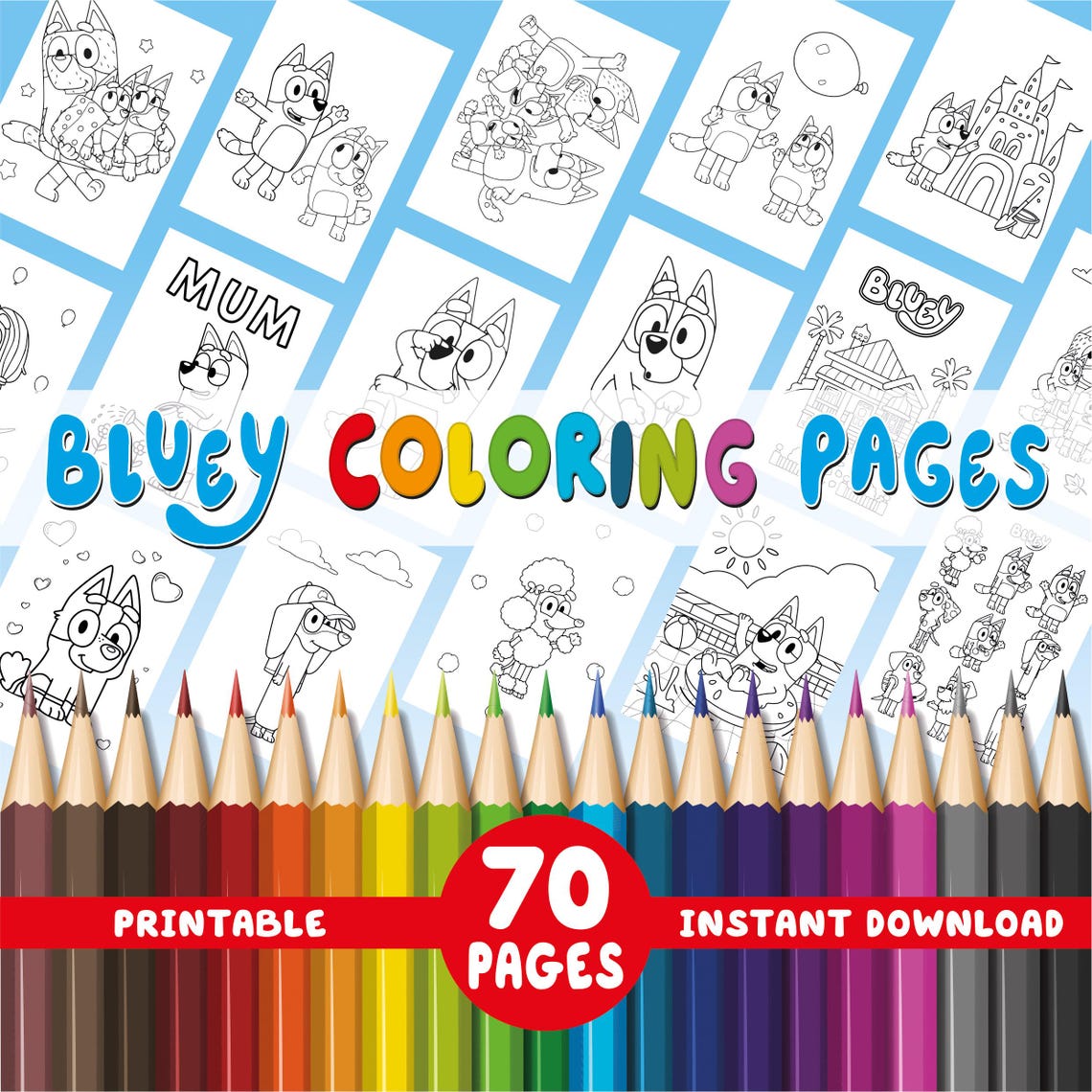 Bluey Printable Coloring Pages, Printable Coloring Pages for Kids ...