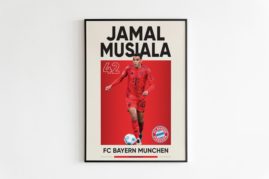Jamal Musiala Poster, Musiala Bayern Munchen Poster, Jamal Musiala Art ...