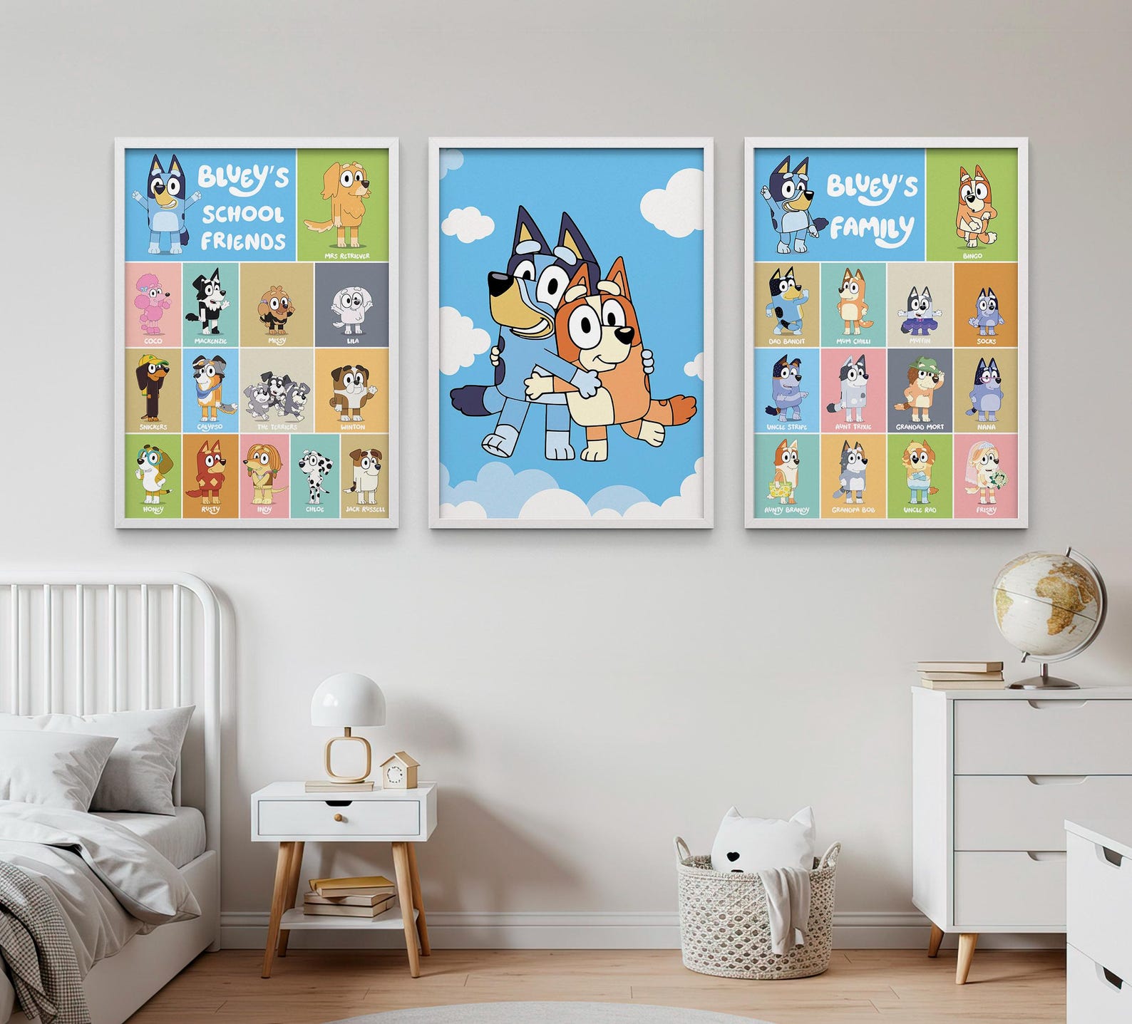 Bluey Poster Set of 3, Bluey Prints, Bluey Poster, Bluey Friends, Bluey ...