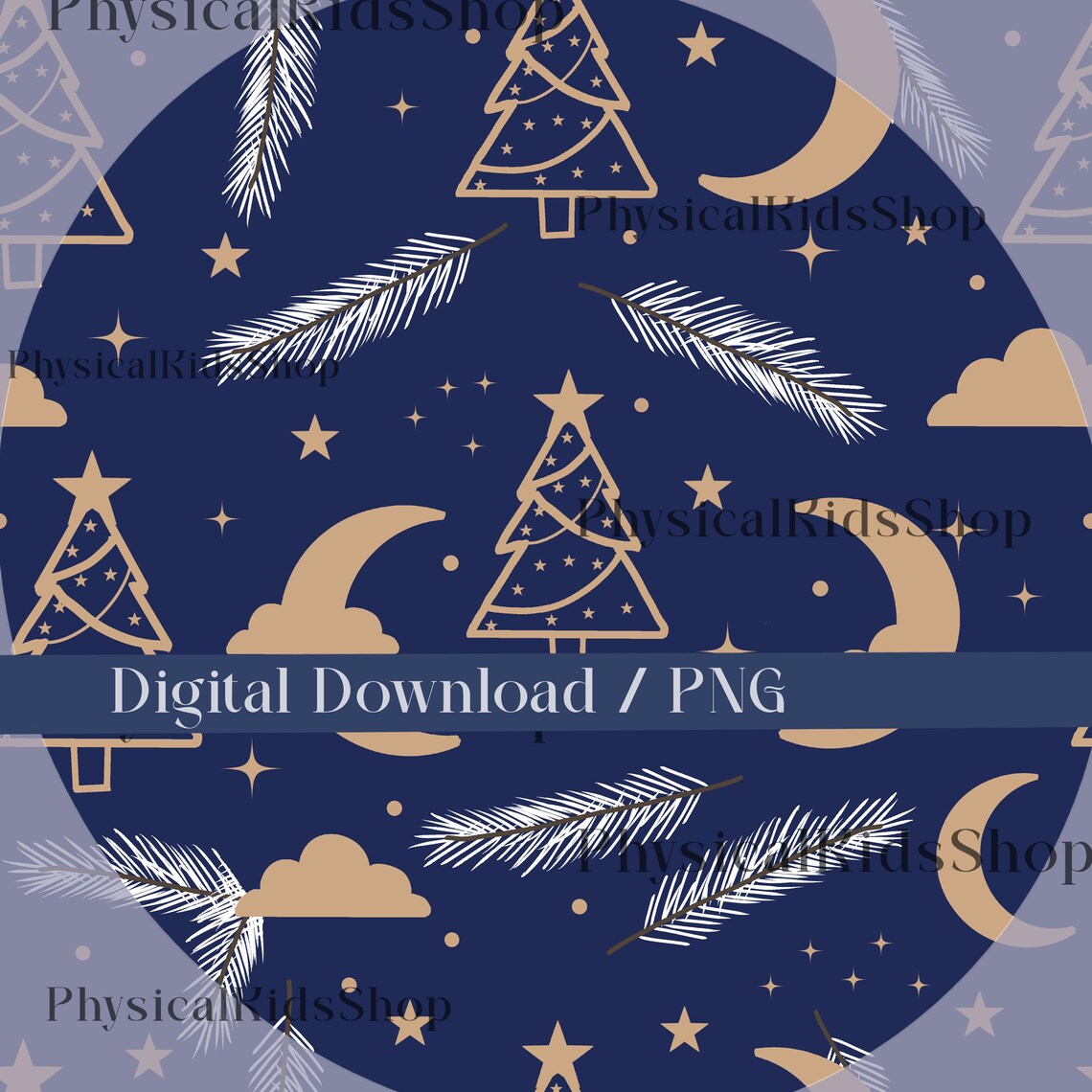 Celestial Holiday Seamless PNG Pattern (digital Download) - Etsy