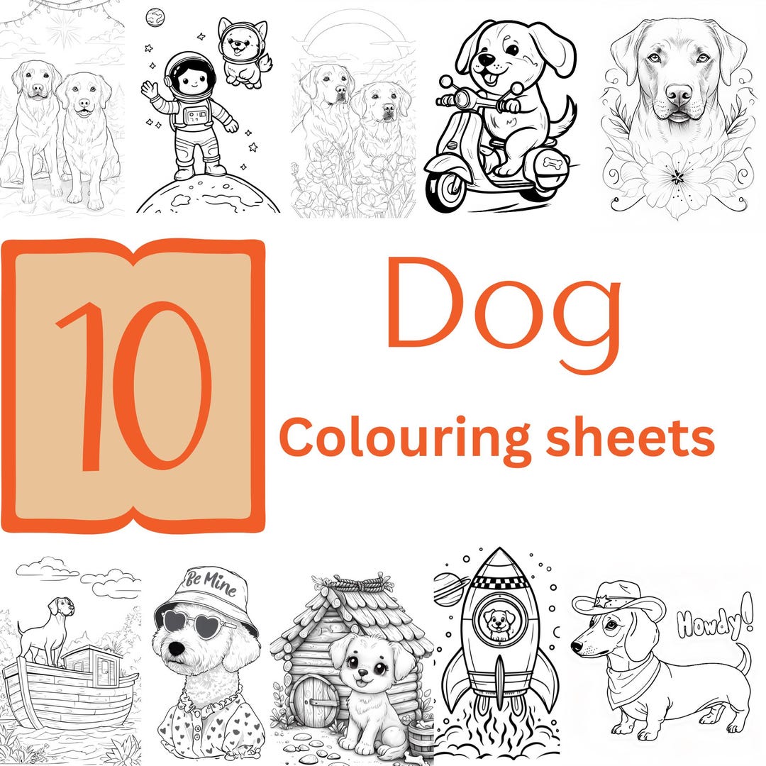 Printable Dog Colouring Pages. Puppy Pet Colouring Sheets for Kids and ...