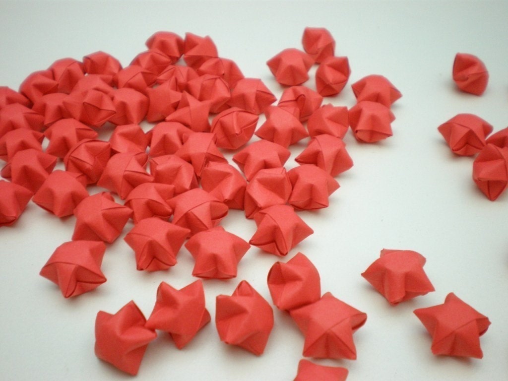 100 Romantic Red Origami Lucky Stars Custom Order Available | Etsy