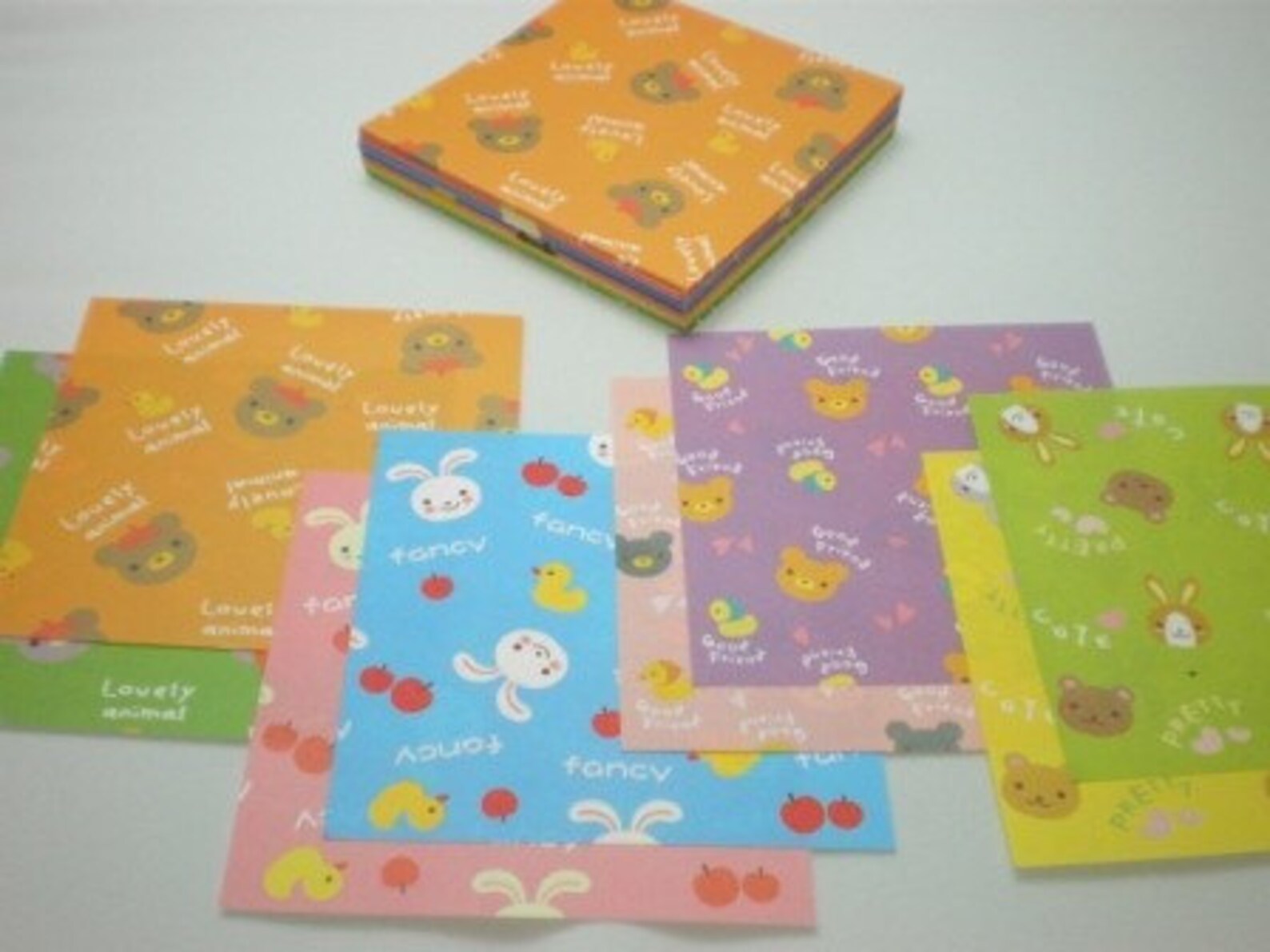 80pcs Cute Animal Print Square Paper Pack for Japanese Origami - Etsy