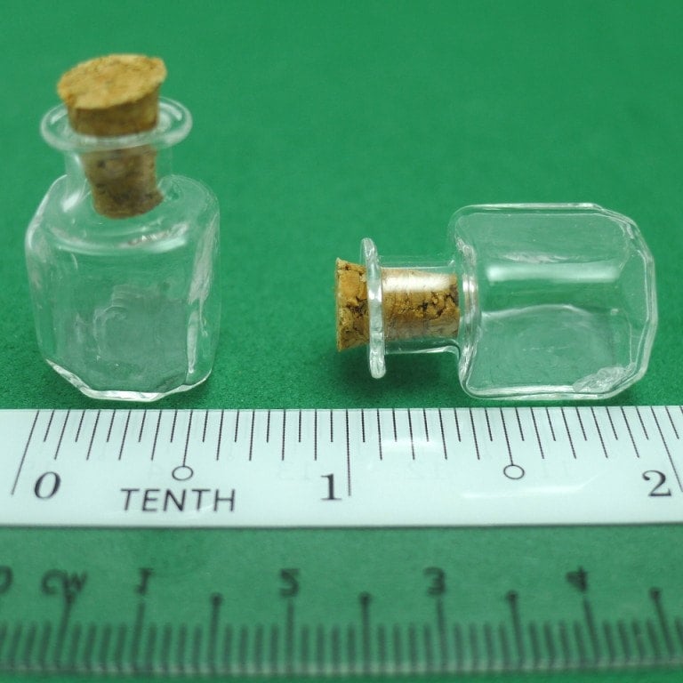 Cube Shaped Miniature Glass Bottle With 10 Ultramini Origami Lucky ...