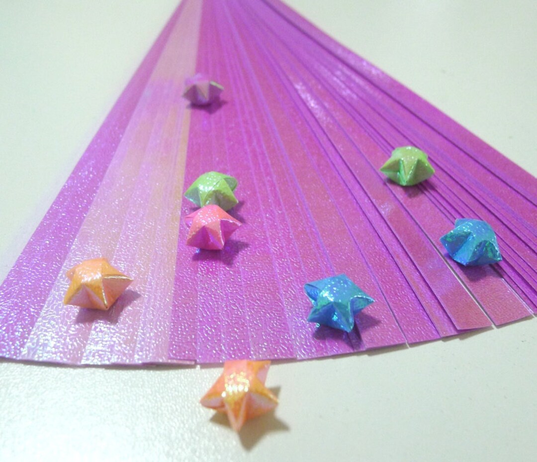 Pearlescent Pastel Purple Origami Lucky Star Paper Strips - Pack of 90 ...