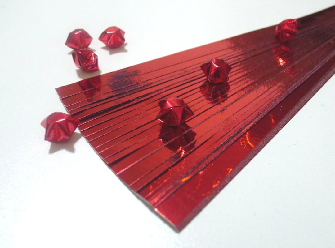 Fiery Ruby Red Origami Lucky Star Paper Strips - Pack of 90 Strips ...
