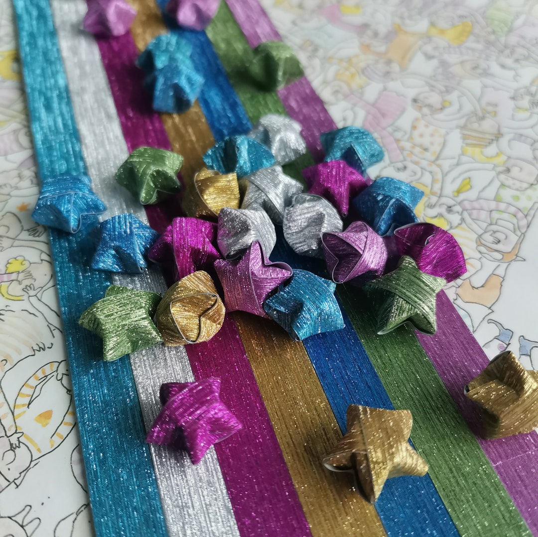 Brushed Steel - Magical Fairy Dust Origami Jewel Tone Lucky Star Paper ...