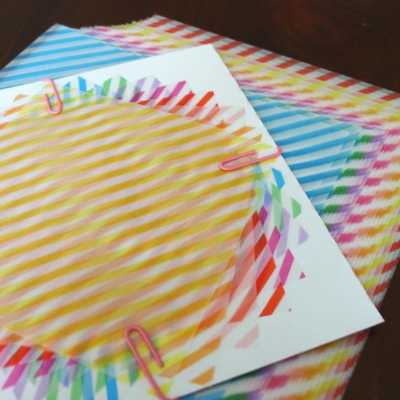 Patterns of Stripe Pretty Rainbow Translucent Vellum Origami | Etsy