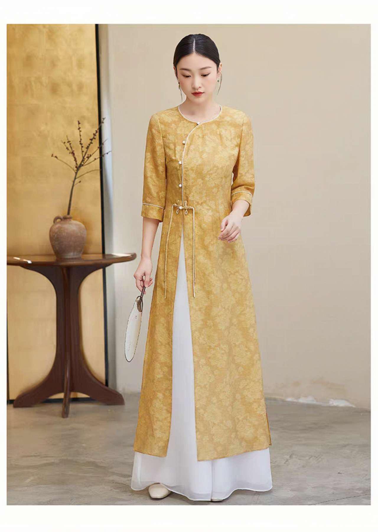 Chinese Linen Tunic, Hanfu-style Tee Shirt, Ethnic Linen Dress, Vintage ...