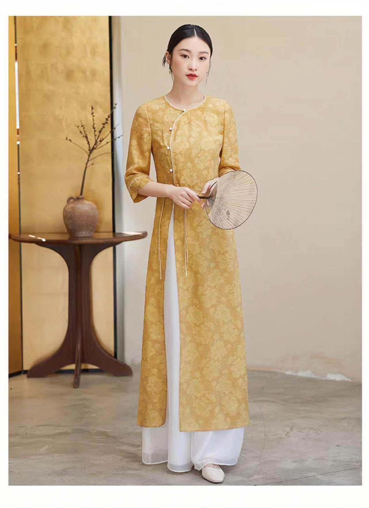 Chinese Linen Tunic, Hanfu-style Tee Shirt, Ethnic Linen Dress, Vintage ...