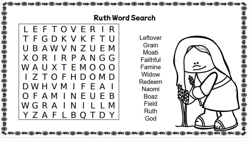 Story of Ruth Printable Bundle - Etsy