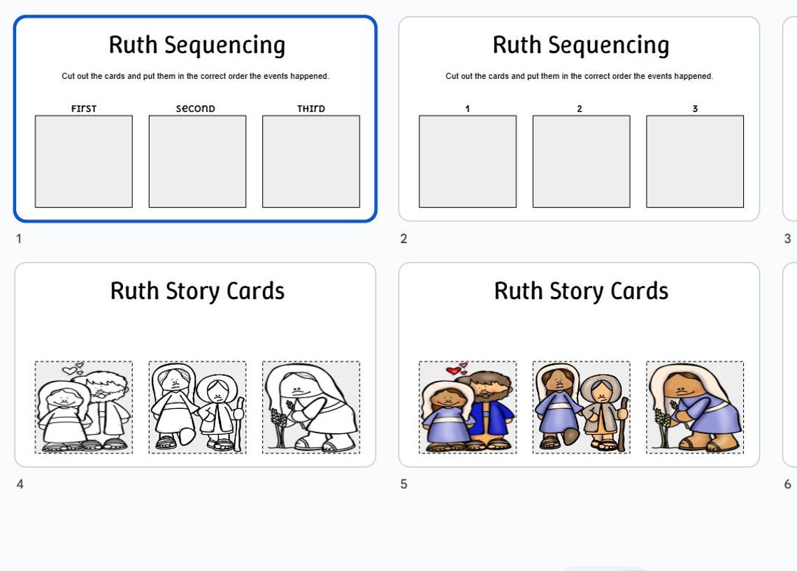 Story of Ruth Printable Bundle - Etsy