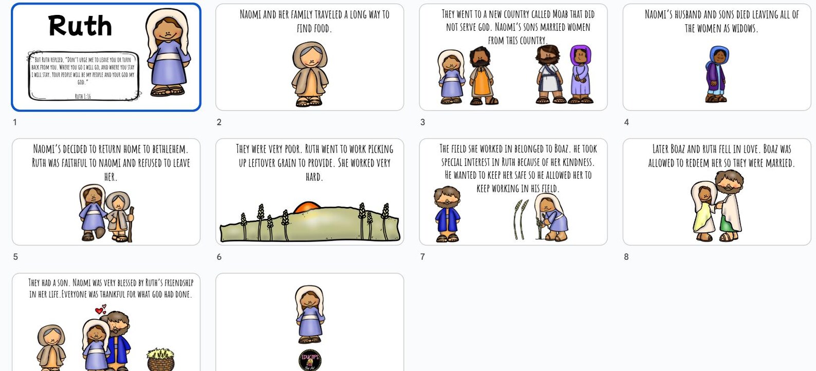 Story of Ruth Printable Bundle - Etsy