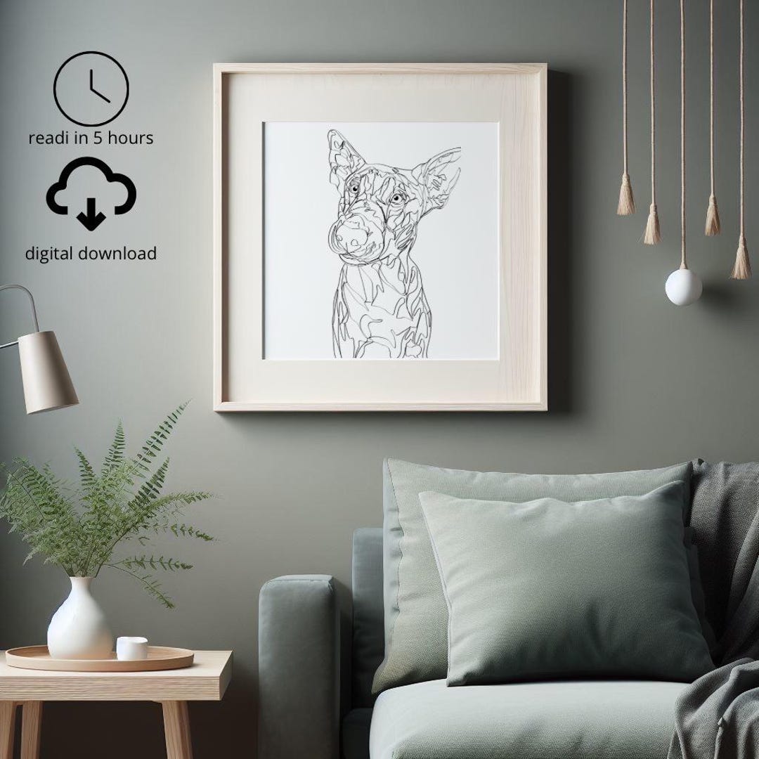 Custom One-line Dog Portrait – Minimalist Pet Drawing – Personalized ...