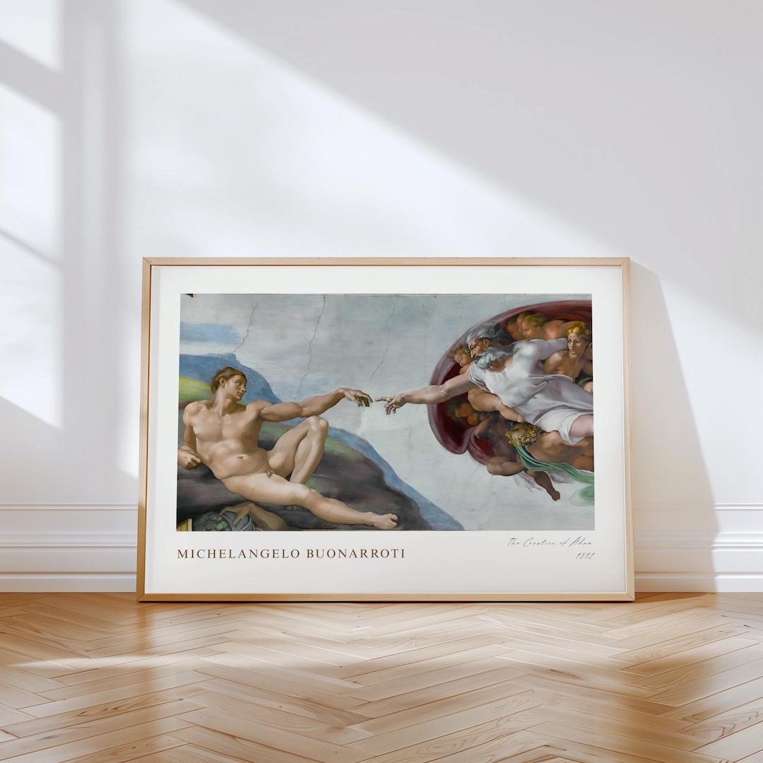 Michelangelo “creation of Adam” Poster – Renaissance Masterpiece Print ...