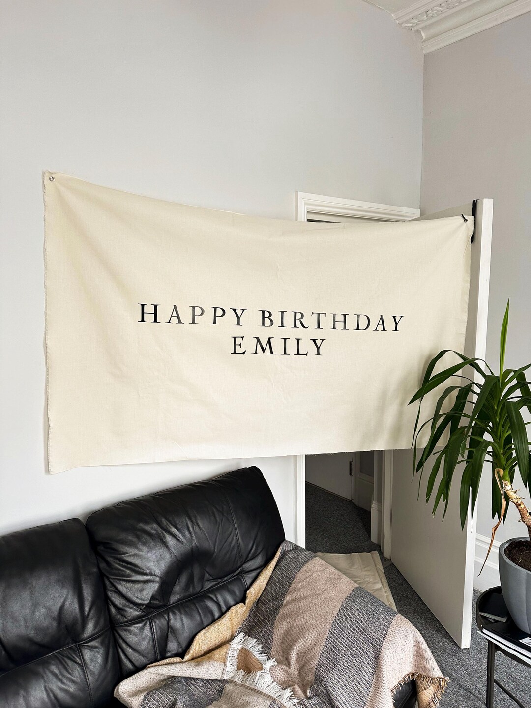 Custom Birthday Name Banner - Fabric Sign, Birthday Banner, Cotton ...