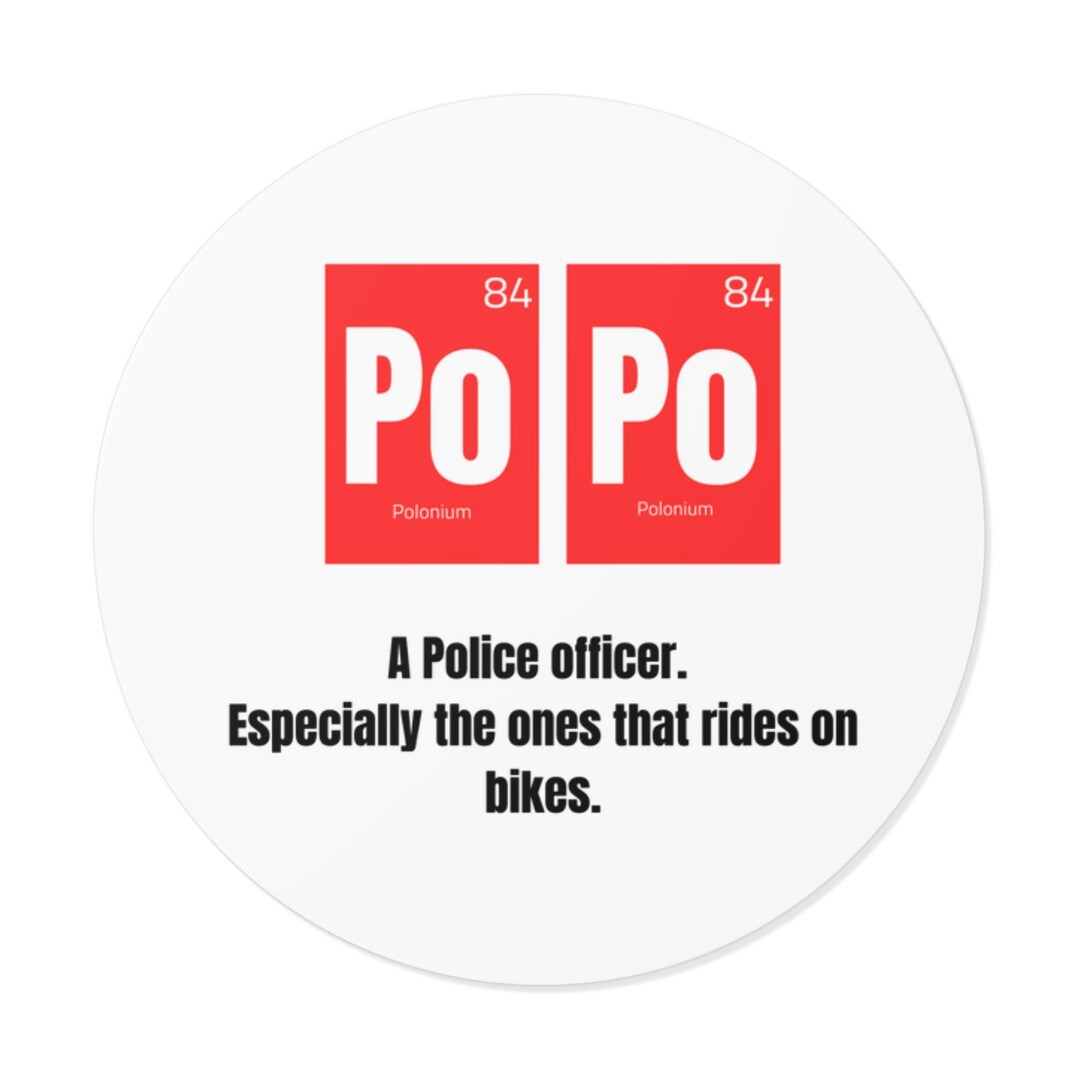 Police Officer Round Vinyl Stickers - Fun Gift for Cop Lovers, Bike ...