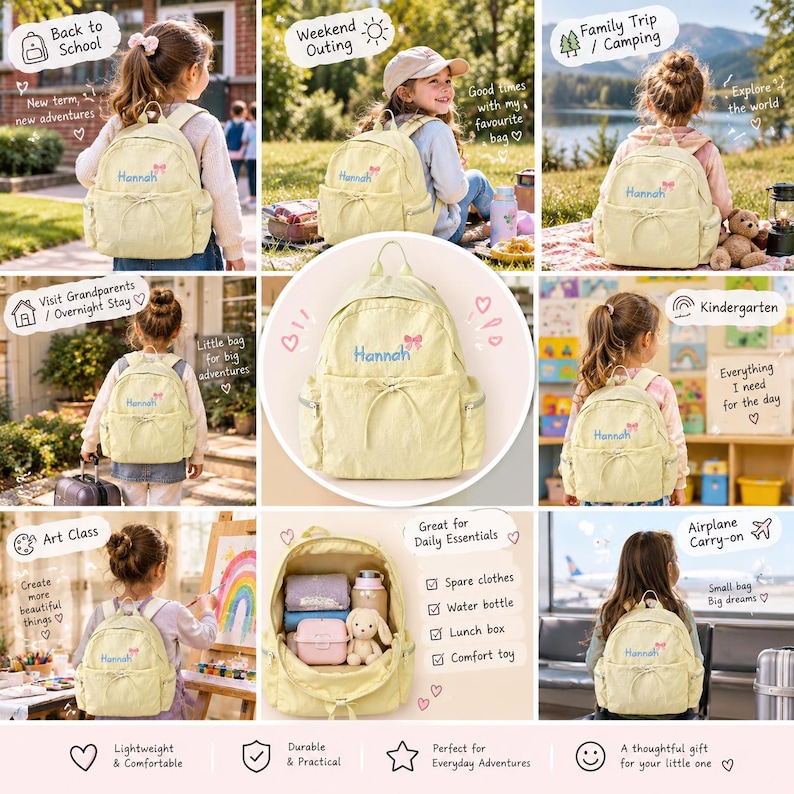 Personalized Kids Backpack, Custom Name Preschool Backpack ...