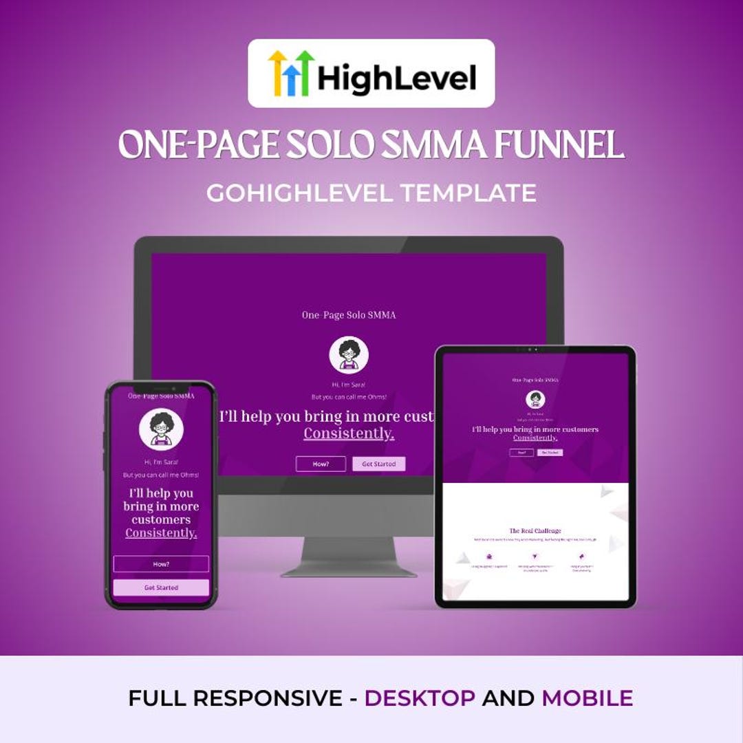 One-page Solo SMMA Funnel for Gohighlevel - Etsy UK