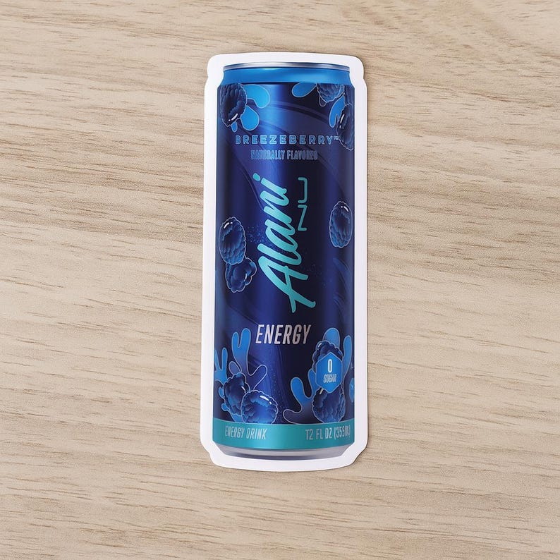 Blue Alani Breezberry Energy Drink Stickers, Kiss-cut Water Bottle ...