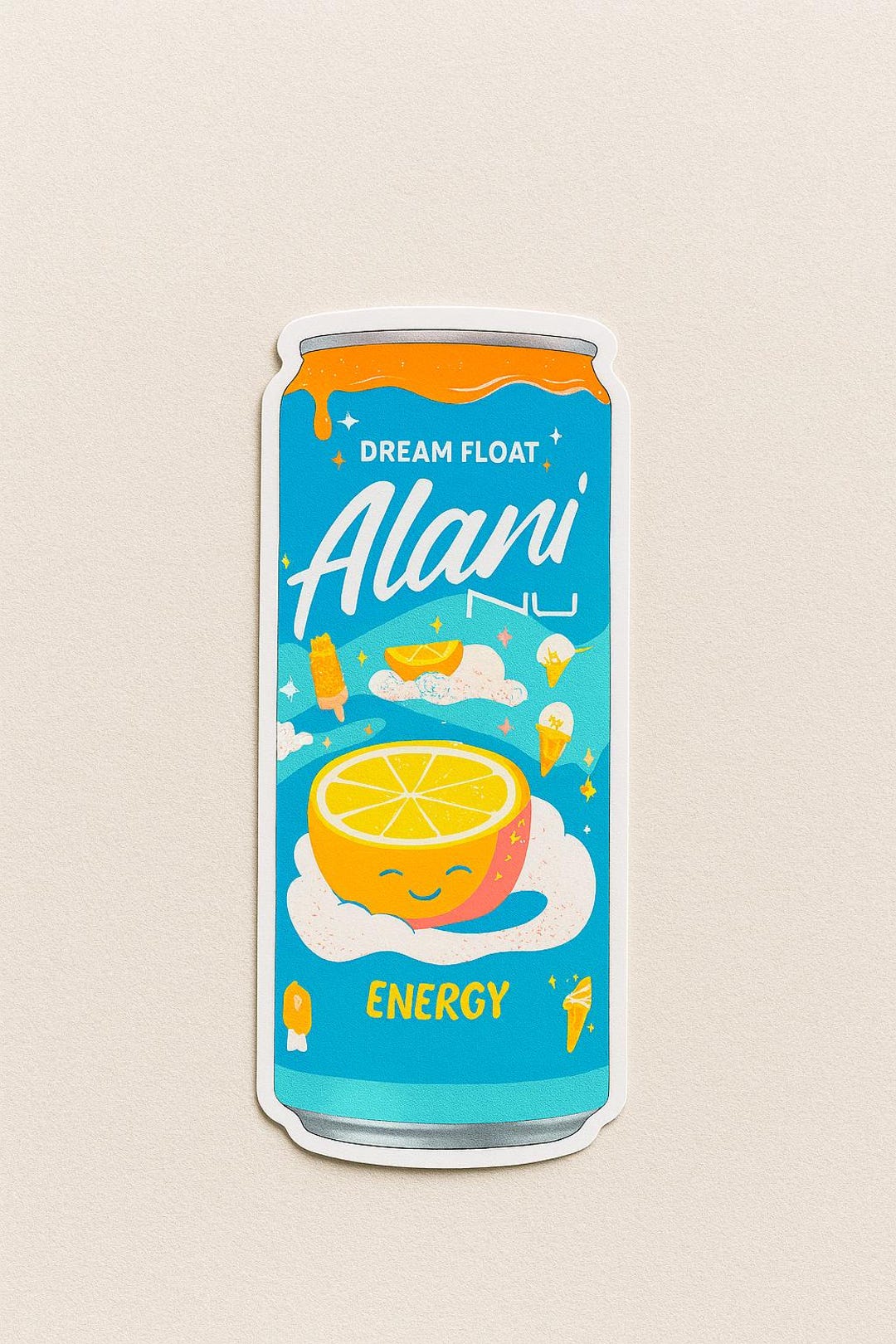 High Quality Alani Energy Drink Sticker Orange Cream L Custom Soda ...