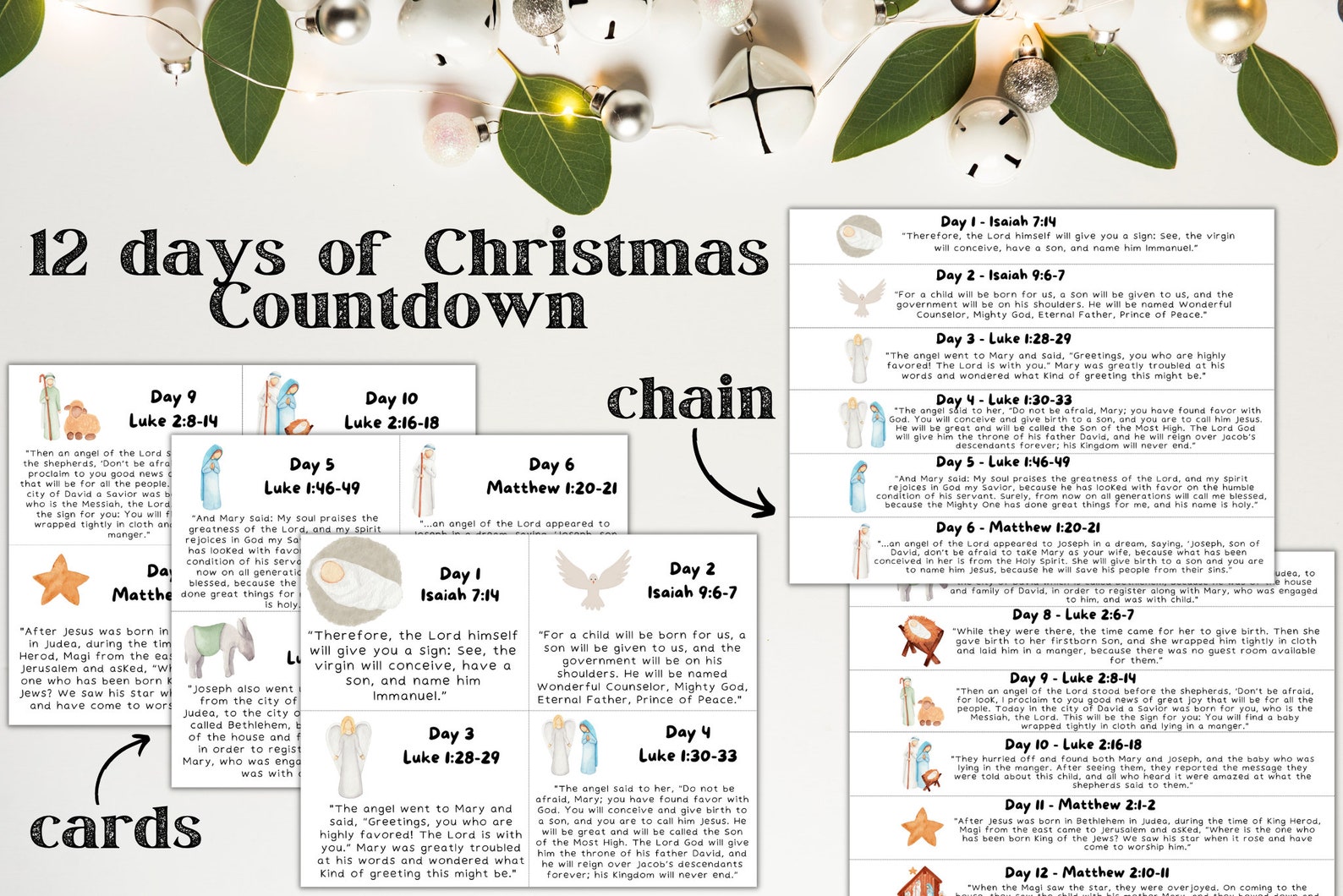 12 Days of Christmas Countdown for Kids - Nativity Themed - Etsy