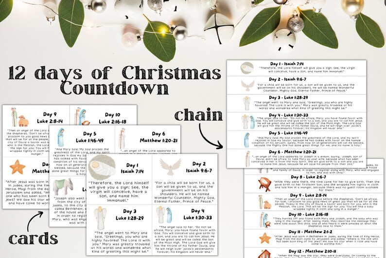 12 Days of Christmas Countdown for Kids - Nativity Themed - Etsy