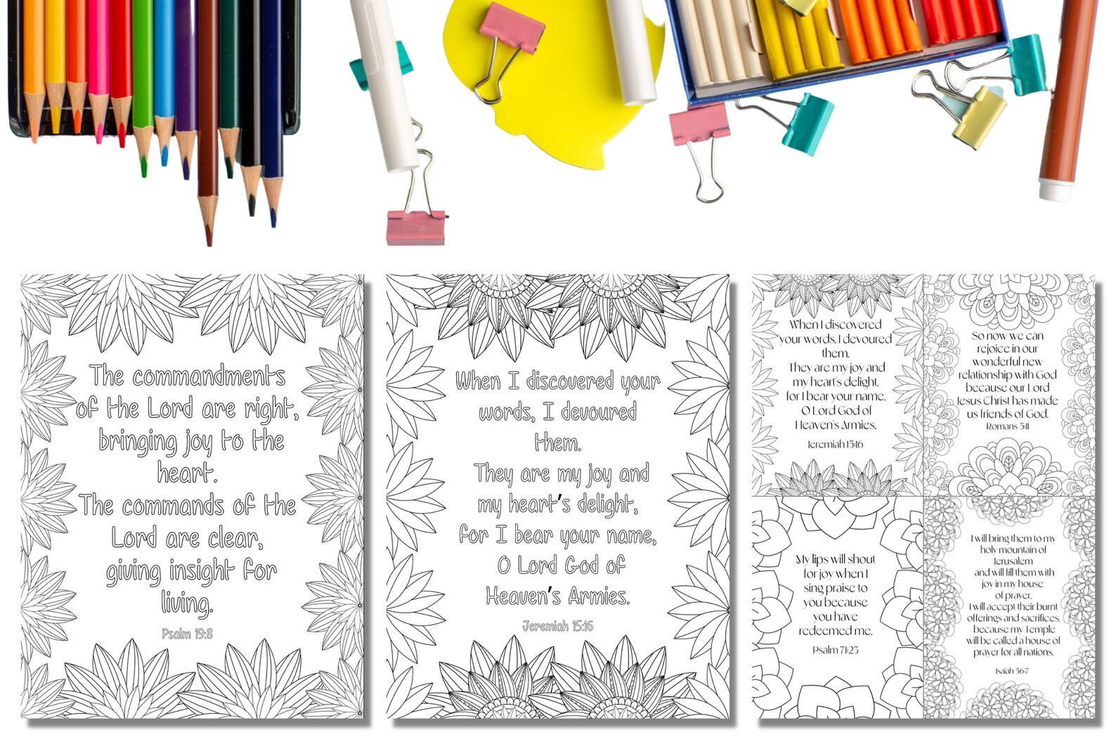 Joy Themed Bible Verse Coloring Book - Printable Instant Download - Etsy