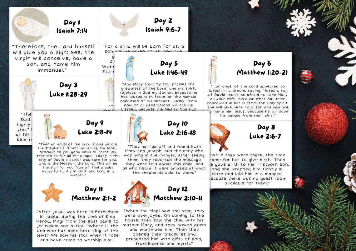12 Days of Christmas Countdown for Kids - Nativity Themed - Etsy