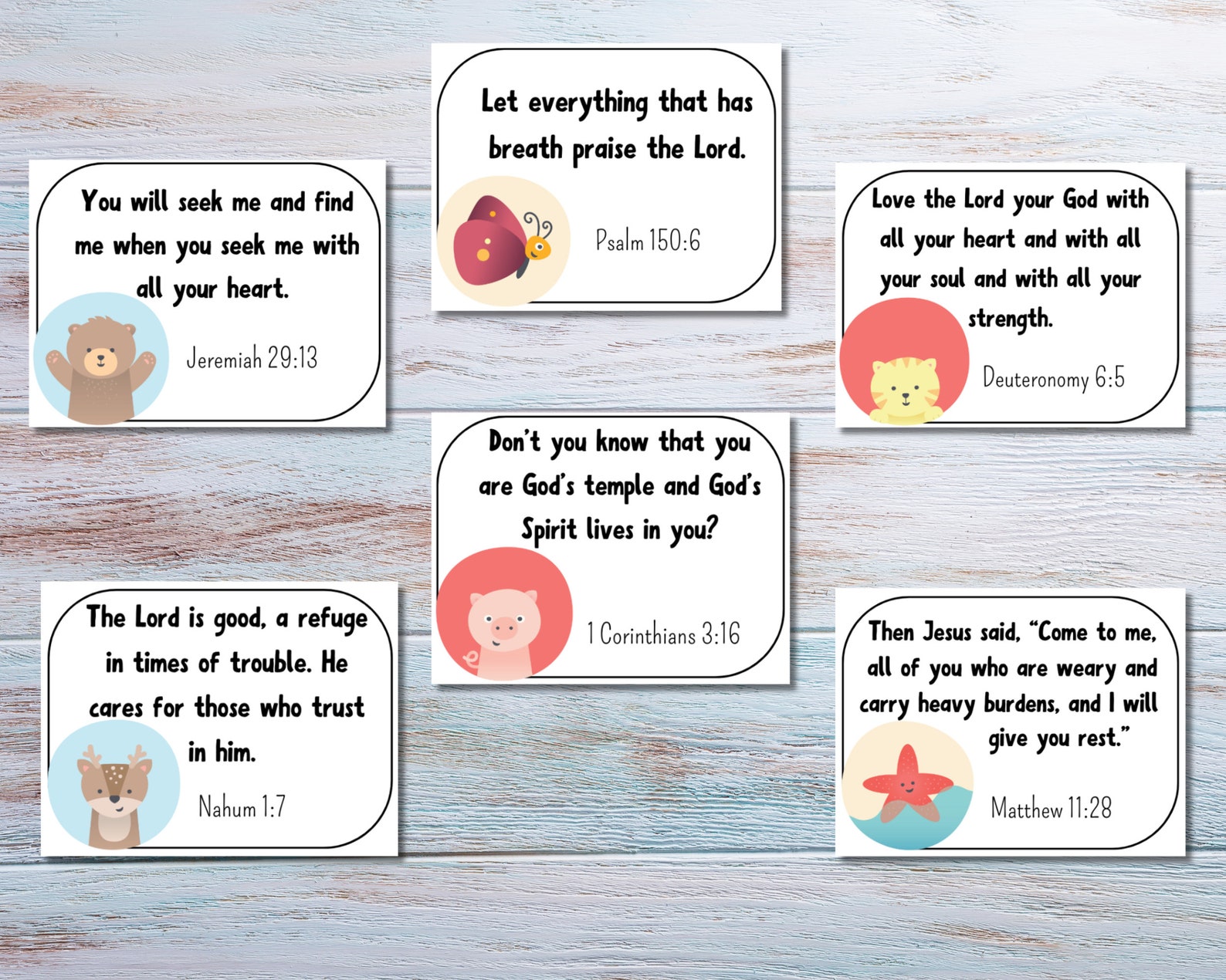 Set of 30 Printable Bible Verse Cards for Kids | Scripture Cards for ...