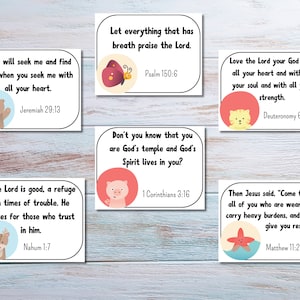 Set of 30 Printable Bible Verse Cards for Kids | Scripture Cards for ...