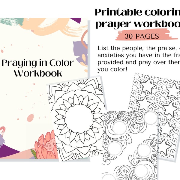 Printable Praying in Color Coloring Book - Etsy