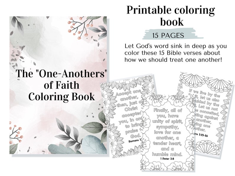 One Another Bible Verse Coloring Book - Etsy