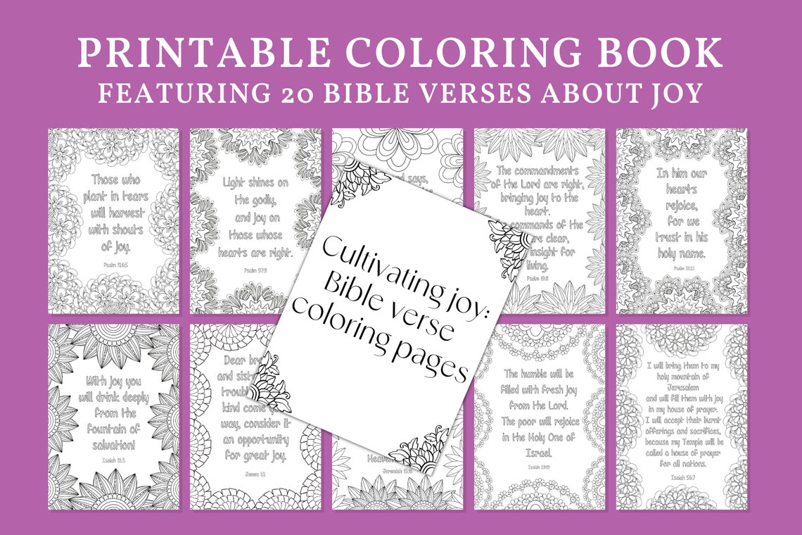 Joy Themed Bible Verse Coloring Book Printable Instant Download - Etsy