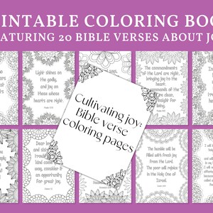 Joy Themed Bible Verse Coloring Book - Printable Instant Download - Etsy