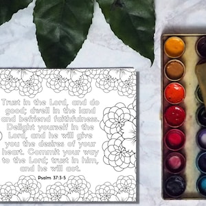 Trusting God Printable Coloring Pages and Bible Verse Cards - Etsy