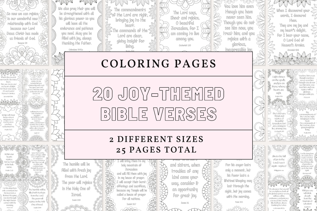 Joy Themed Bible Verse Coloring Book - Printable Instant Download - Etsy
