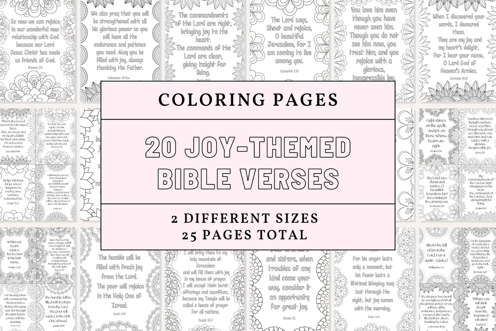 Joy Themed Bible Verse Coloring Book - Printable Instant Download - Etsy
