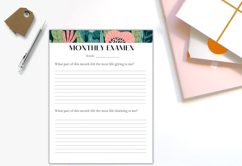Printable Examen Journal for Reflection and Prayer - Etsy