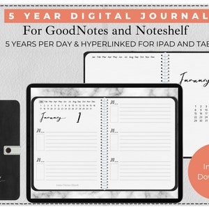 5 Year Digital Journal, One Line a Day Journal, Gratitude Journal ...