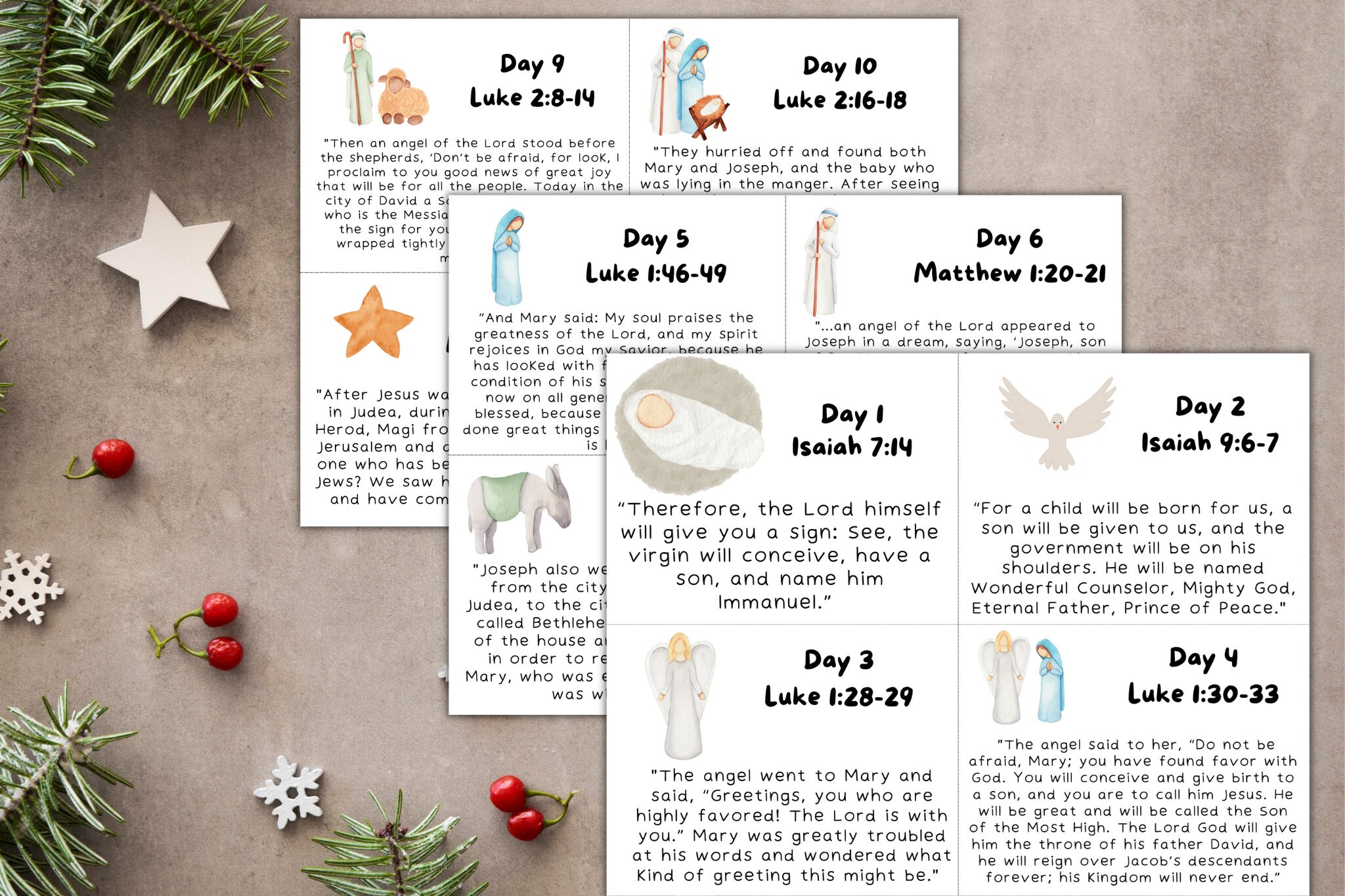 12 Days of Christmas Countdown for Kids - Nativity Themed - Etsy