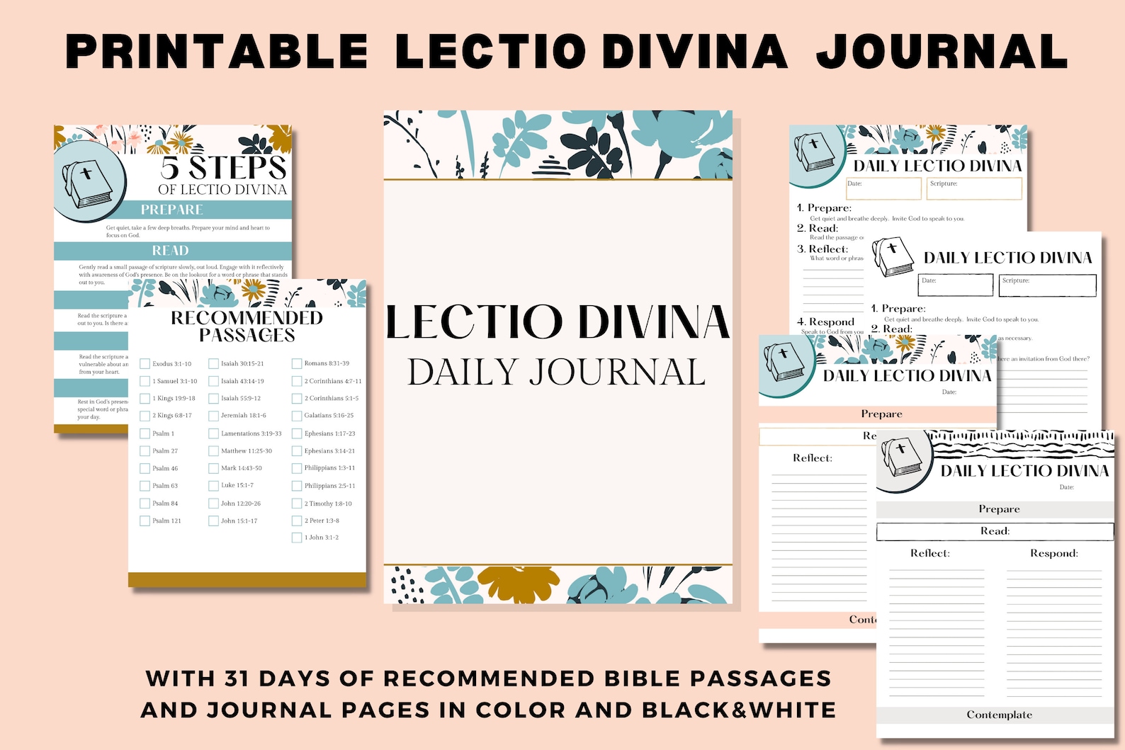 Printable Lectio Divina Bible Reading Journal - Etsy