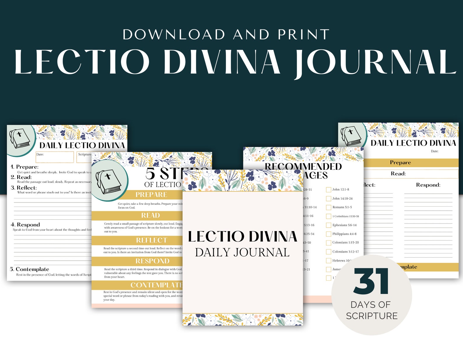 Printable Lectio Divina Bible Reading Journal Vol. 2 - Etsy