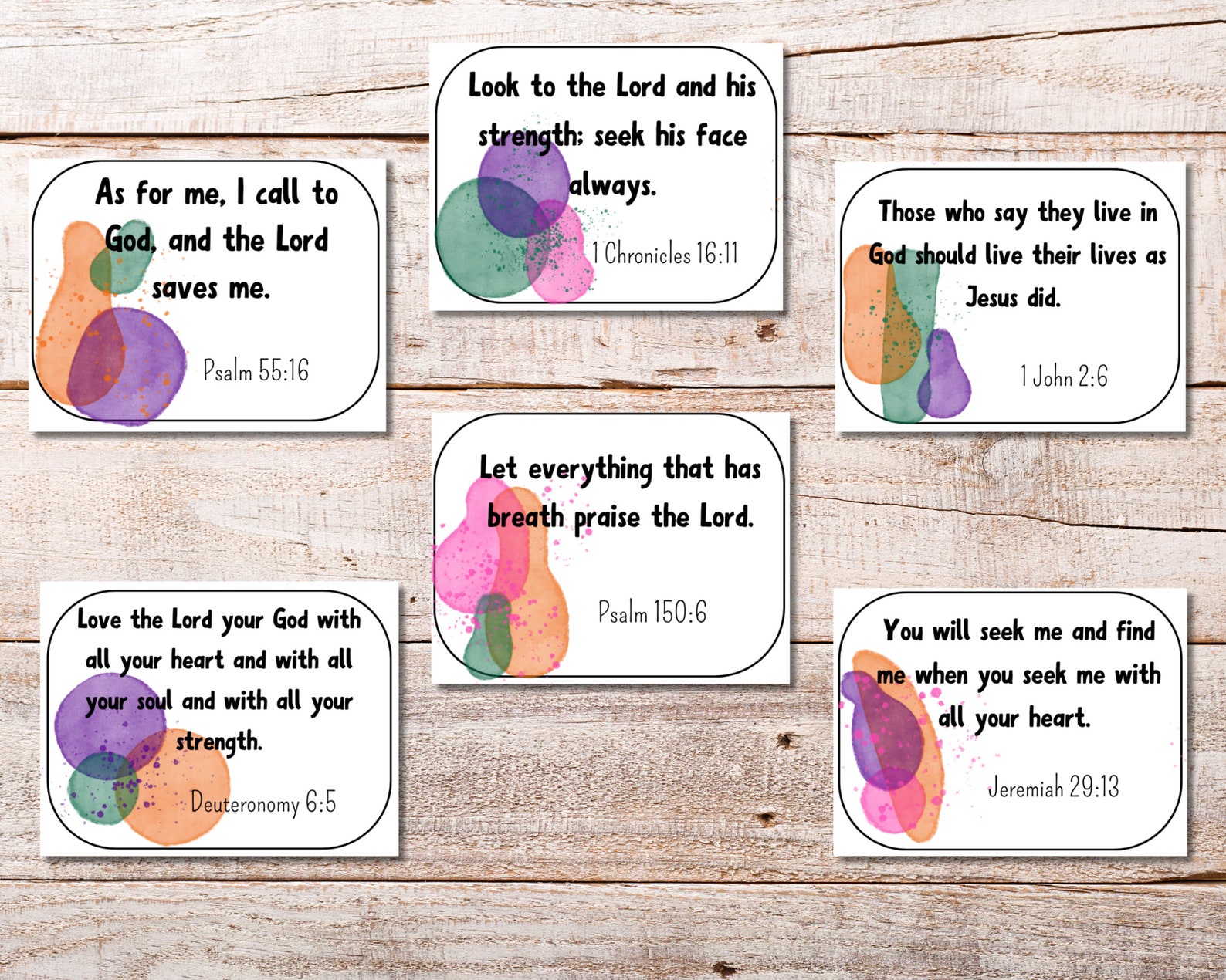 Set of 30 Printable Bible Verse Cards for Teens and Older Kids ...