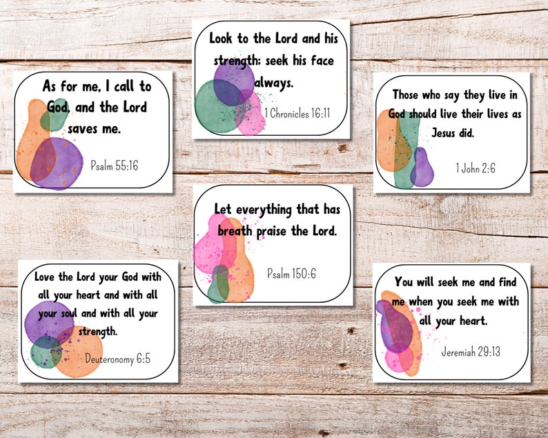 Set of 30 Printable Bible Verse Cards for Teens and Older Kids ...