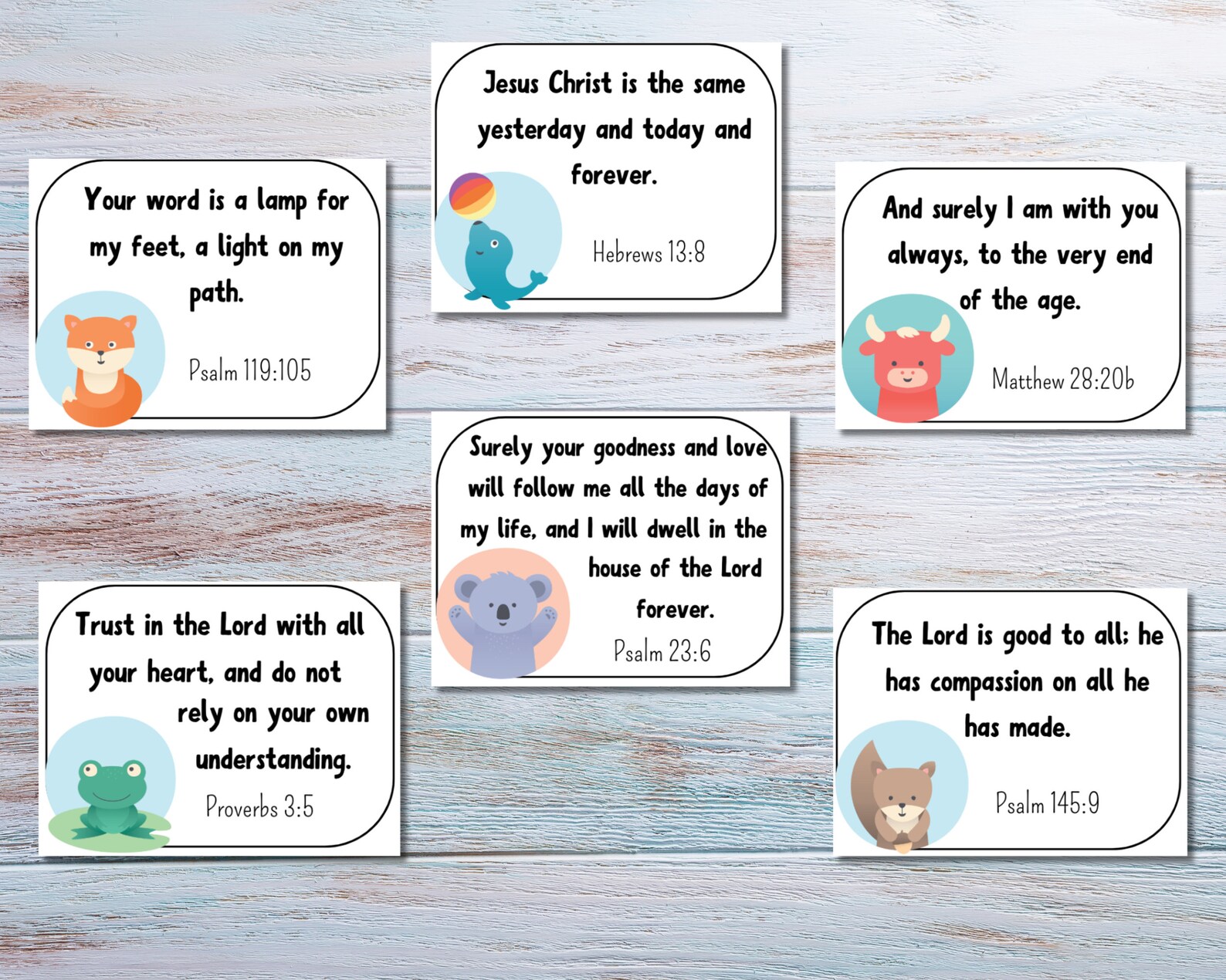 Set of 30 Printable Bible Verse Cards for Kids | Scripture Cards for ...