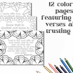 Trusting God Printable Coloring Pages and Bible Verse Cards - Etsy