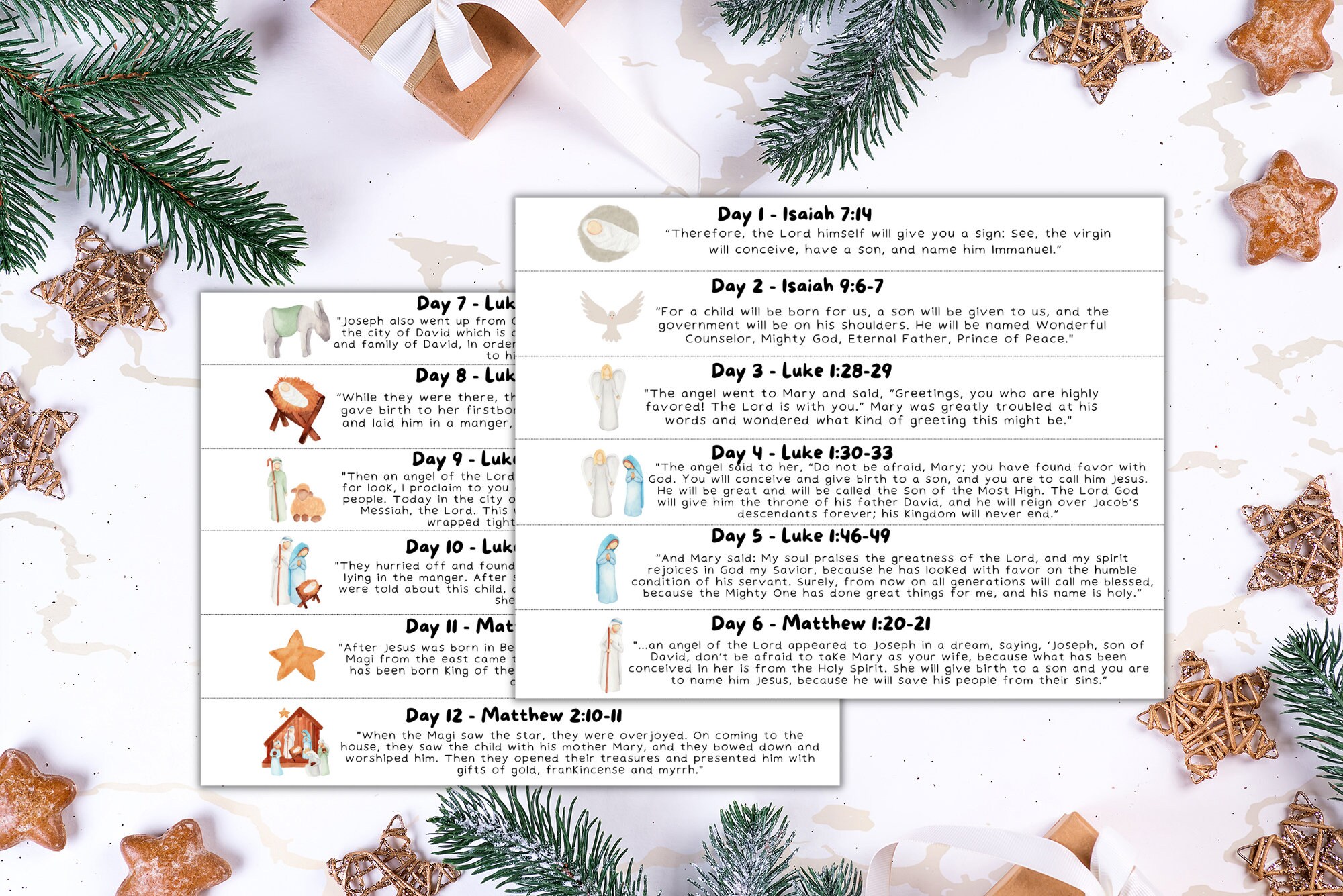 12 Days of Christmas Countdown for Kids - Nativity Themed - Etsy