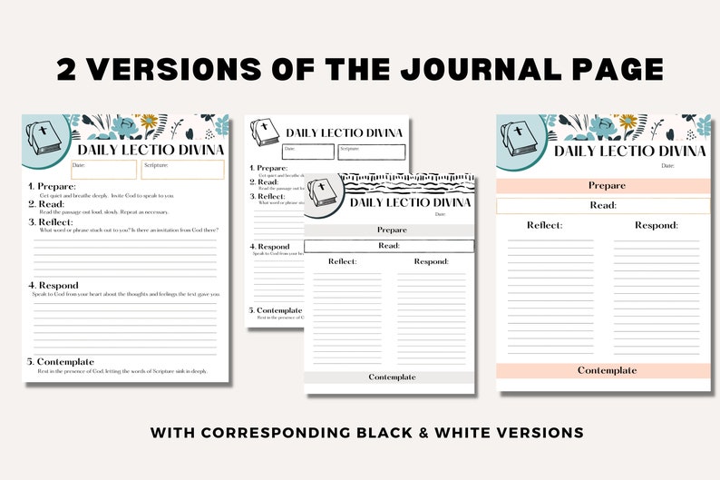 Printable Lectio Divina Bible Reading Journal - Etsy