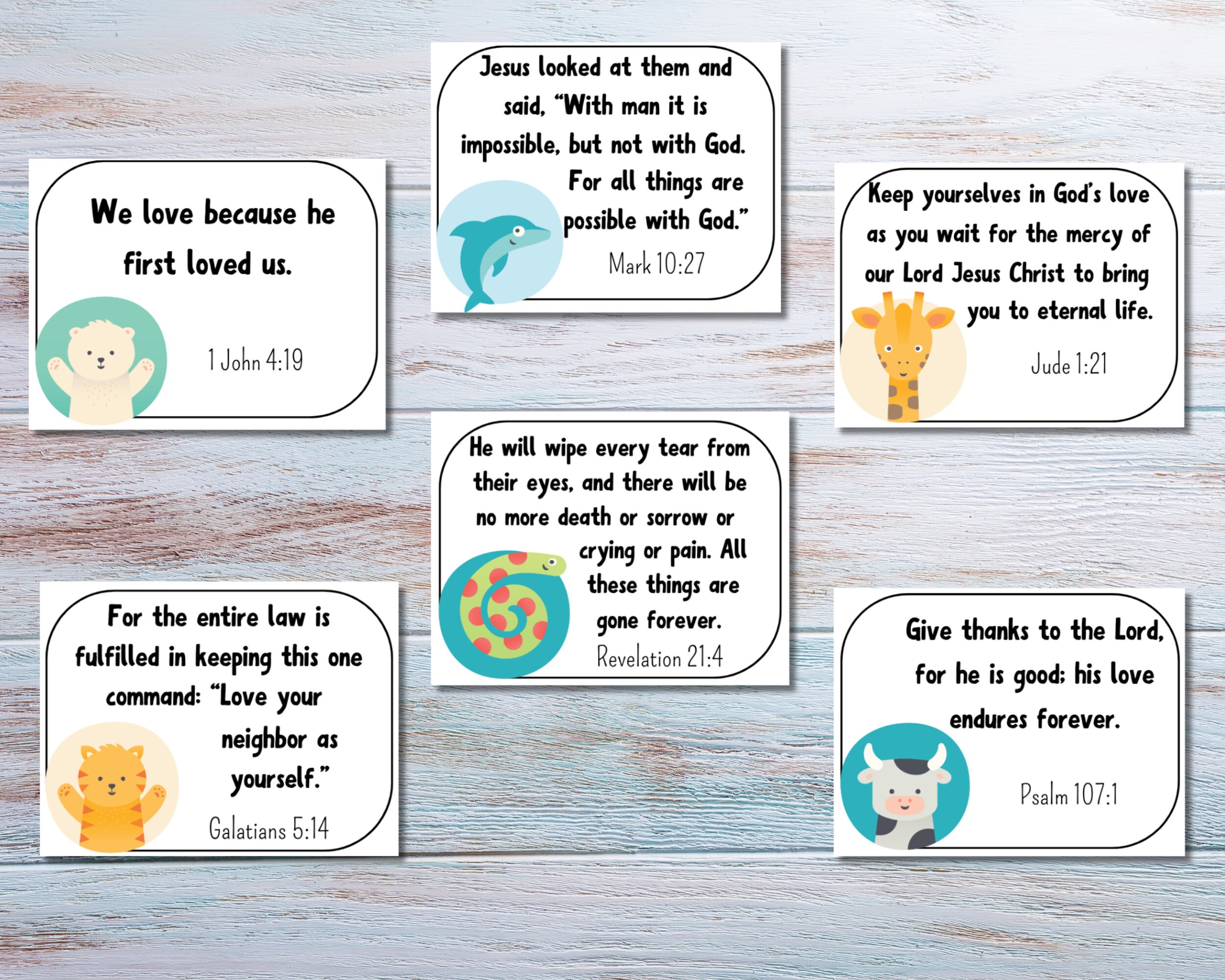 Set of 30 Printable Bible Verse Cards for Kids | Scripture Cards for ...